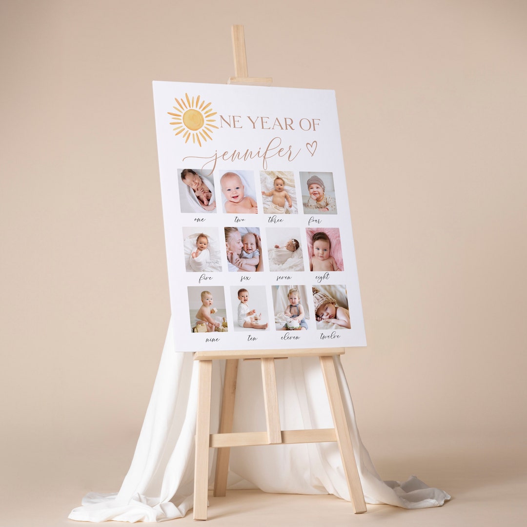 Sunshine Baby's First Year Photo Poster Template (digital Download ...