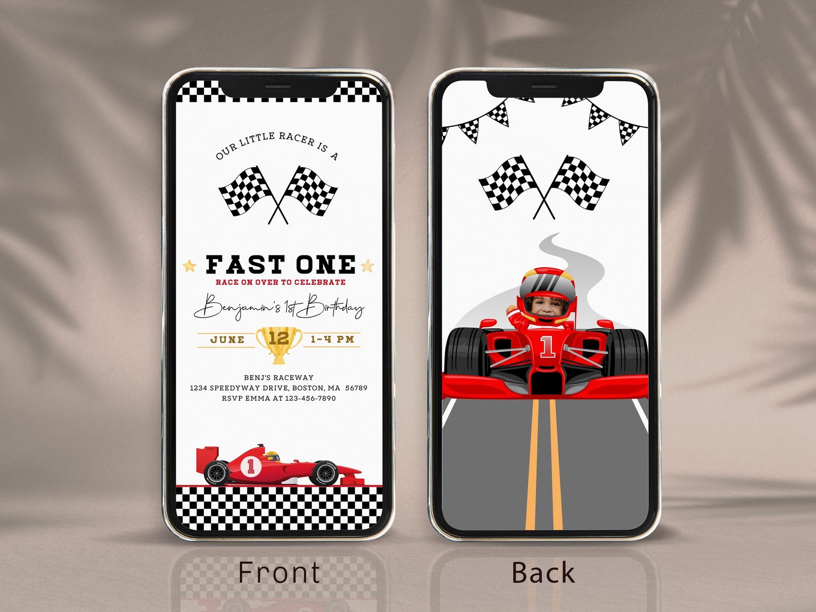 Electronic Fast One Birthday Invitation, Printable Race Car Birthday ...