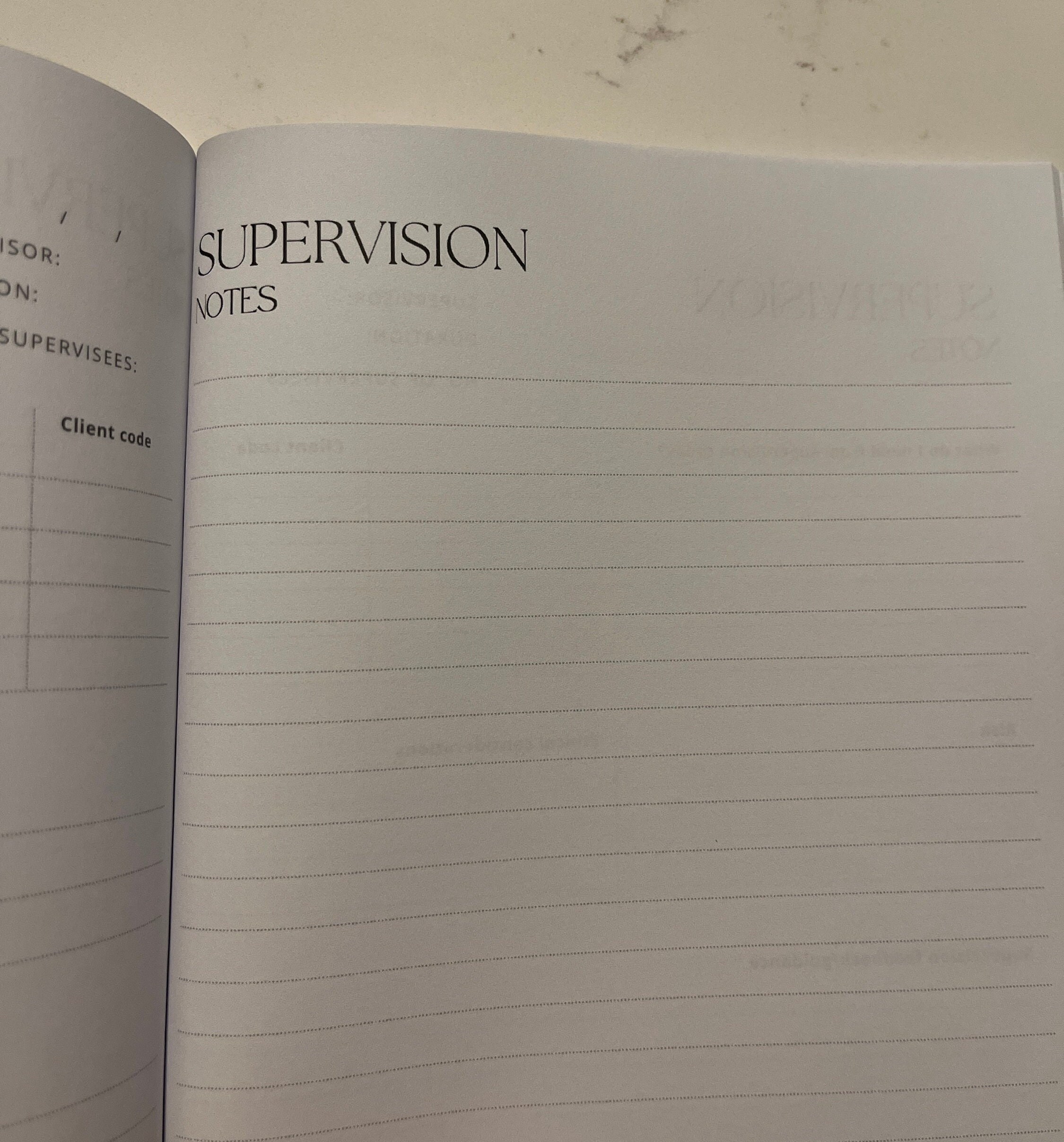 Client & Supervision Notebook - Etsy UK