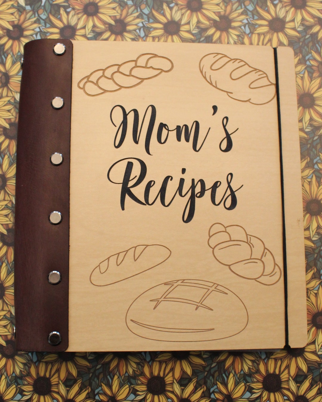 Personalized Recipe Book SVG Laser File: Leather Bound Wooden Binder ...