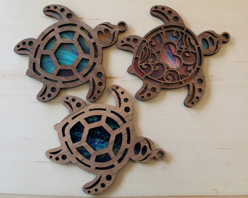 Turtle Suncatcher - Wooden - Etsy