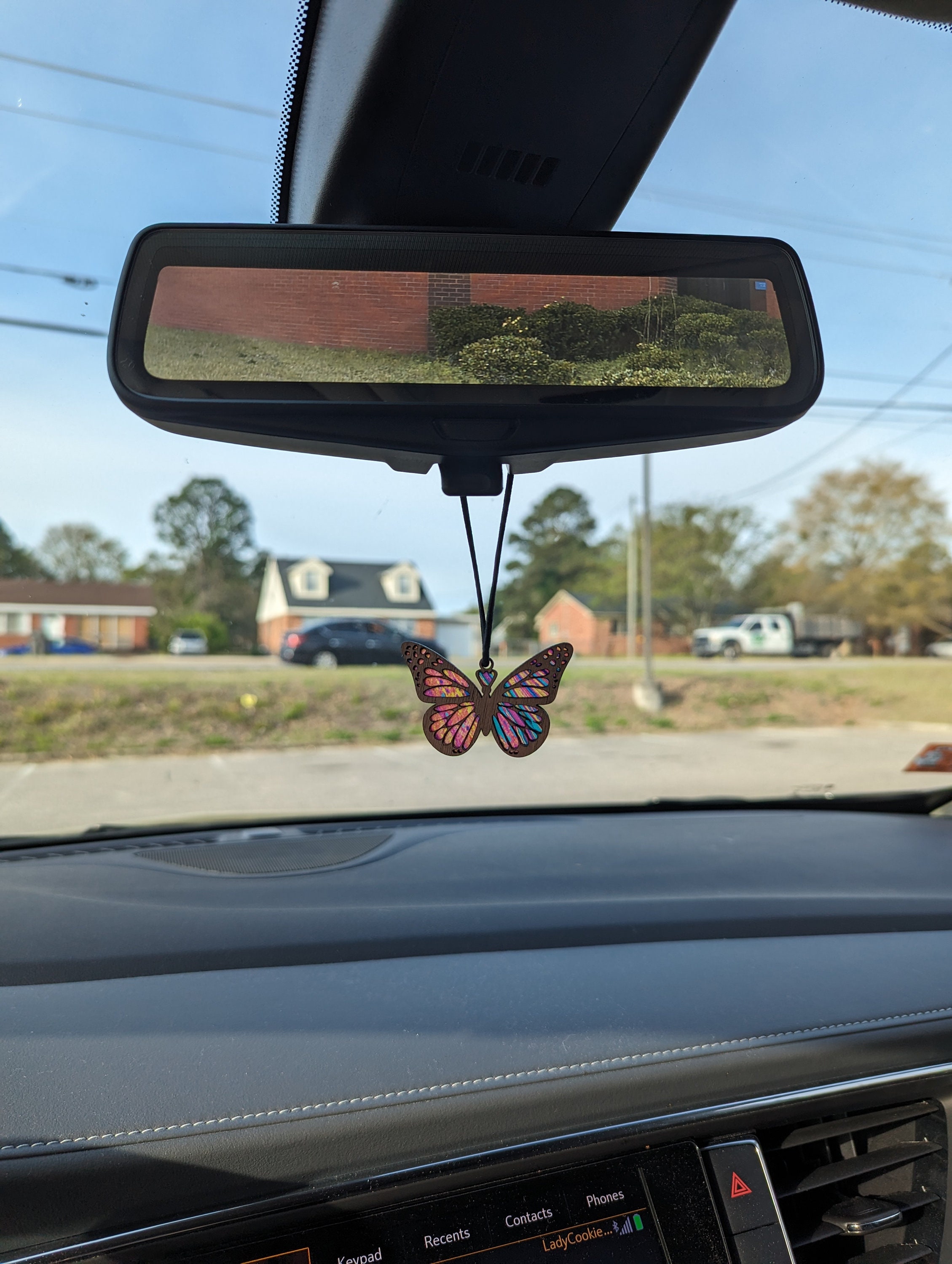 Mini Cross Suncatcher - Wooden - Car Accessory - Rear View Mirror ...