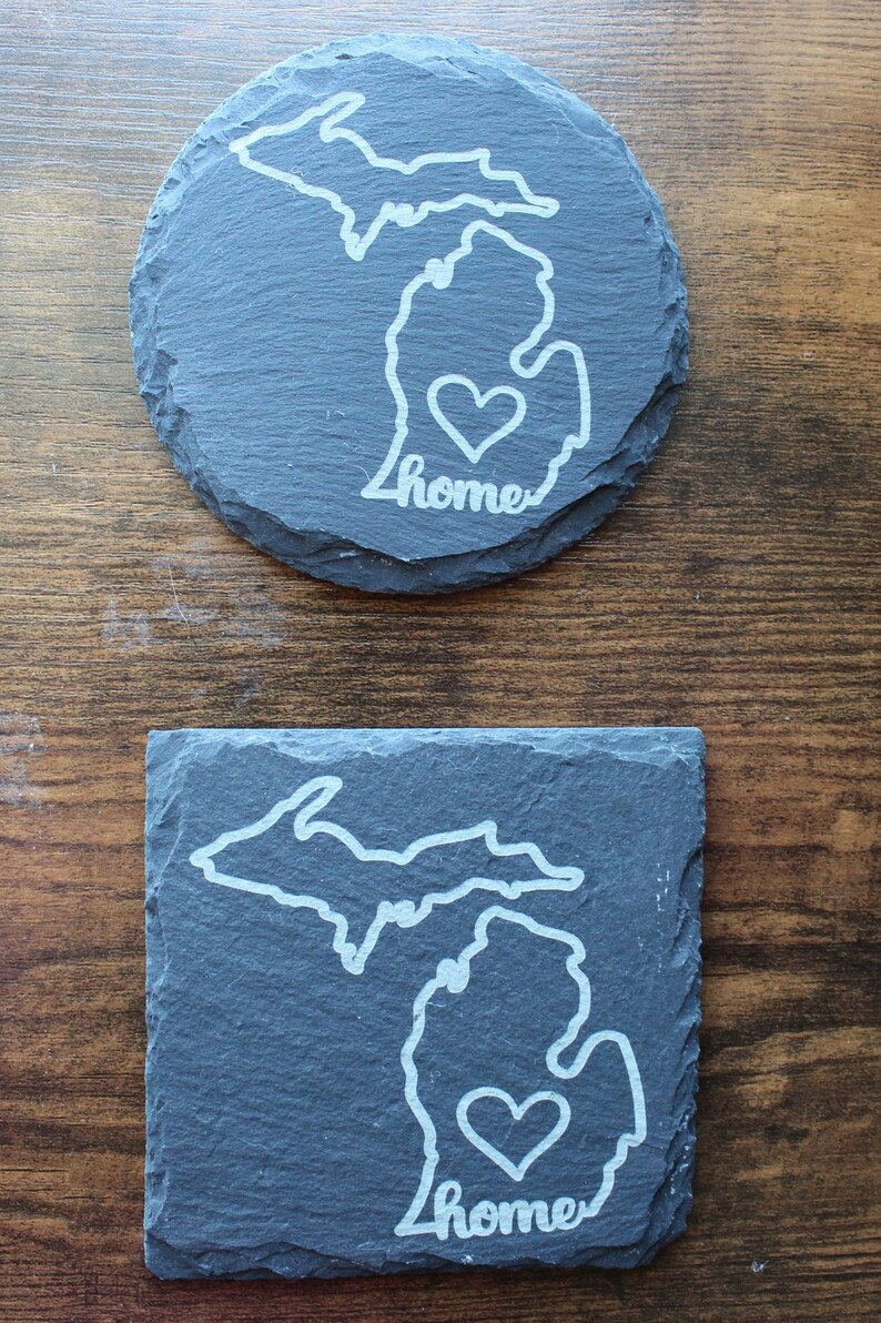 Michigan Slate Coasters - Etsy