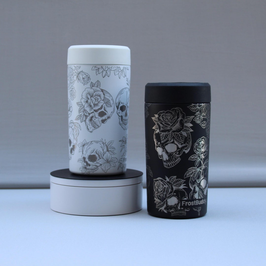 Skulls and Roses Frost Buddy Can Cooler Full Wrap Engrave - Etsy