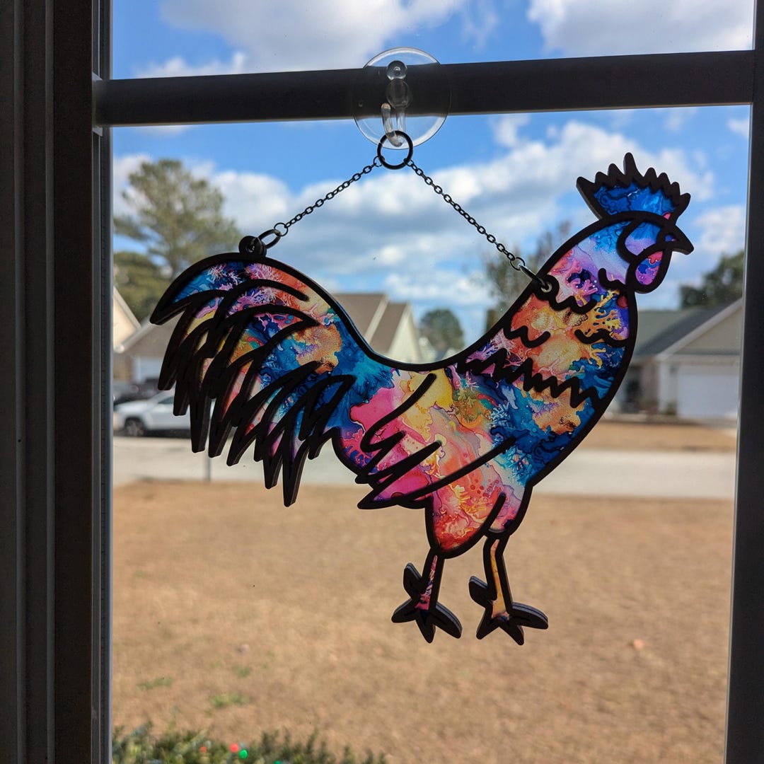 Chicken And/or Rooster Sun Catcher - Wooden - Etsy