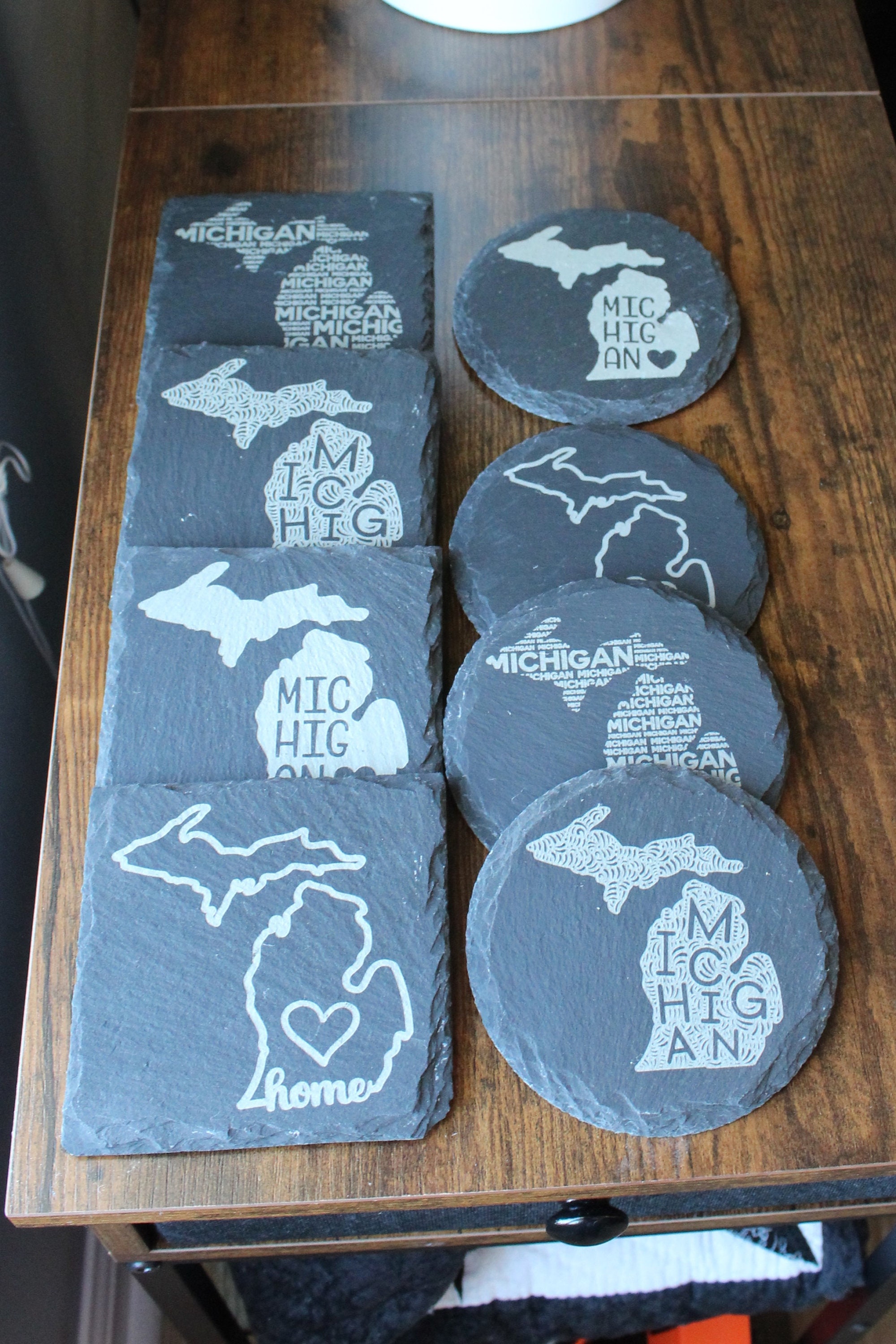 Michigan Slate Coasters - Etsy