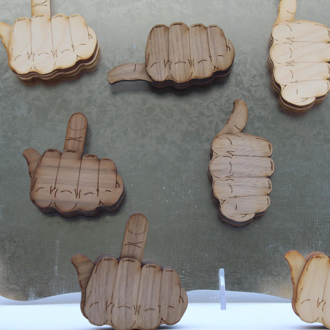 Middle Finger Flipper - Wooden Thumbs up to F-off Magnet - Etsy