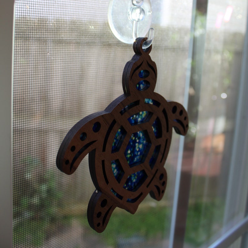 Turtle Suncatcher - Wooden - Etsy