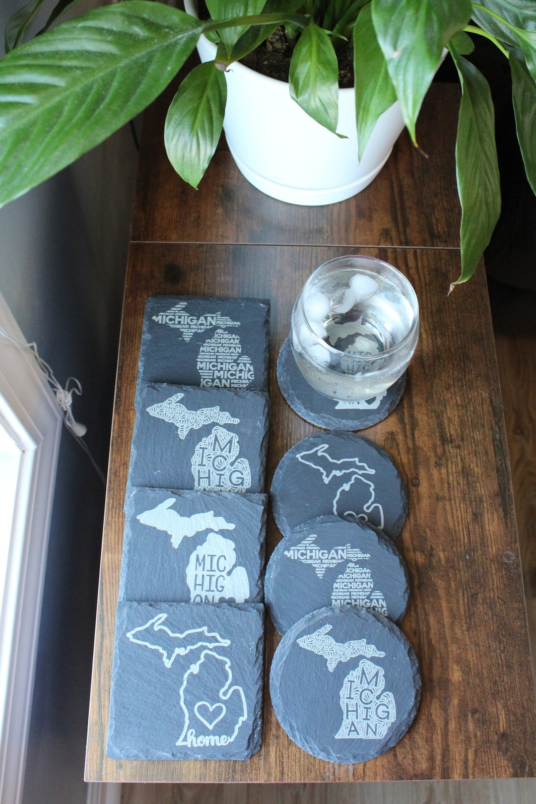 Michigan Slate Coasters - Etsy