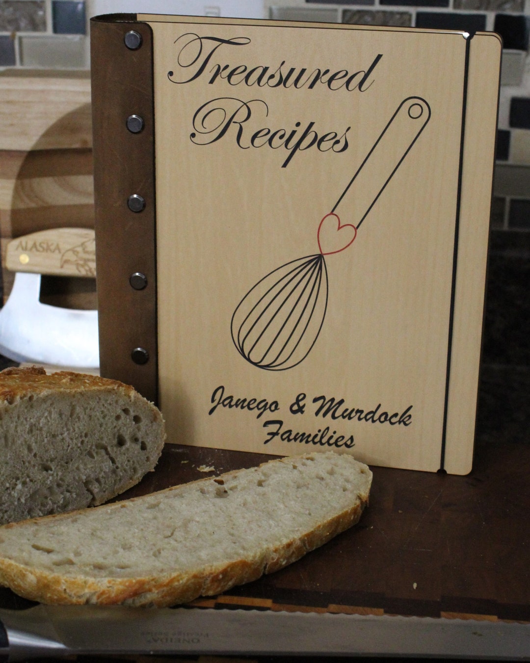 Personalized Wooden Recipe Book With Leather Binding: 4x6 Recipe Card ...