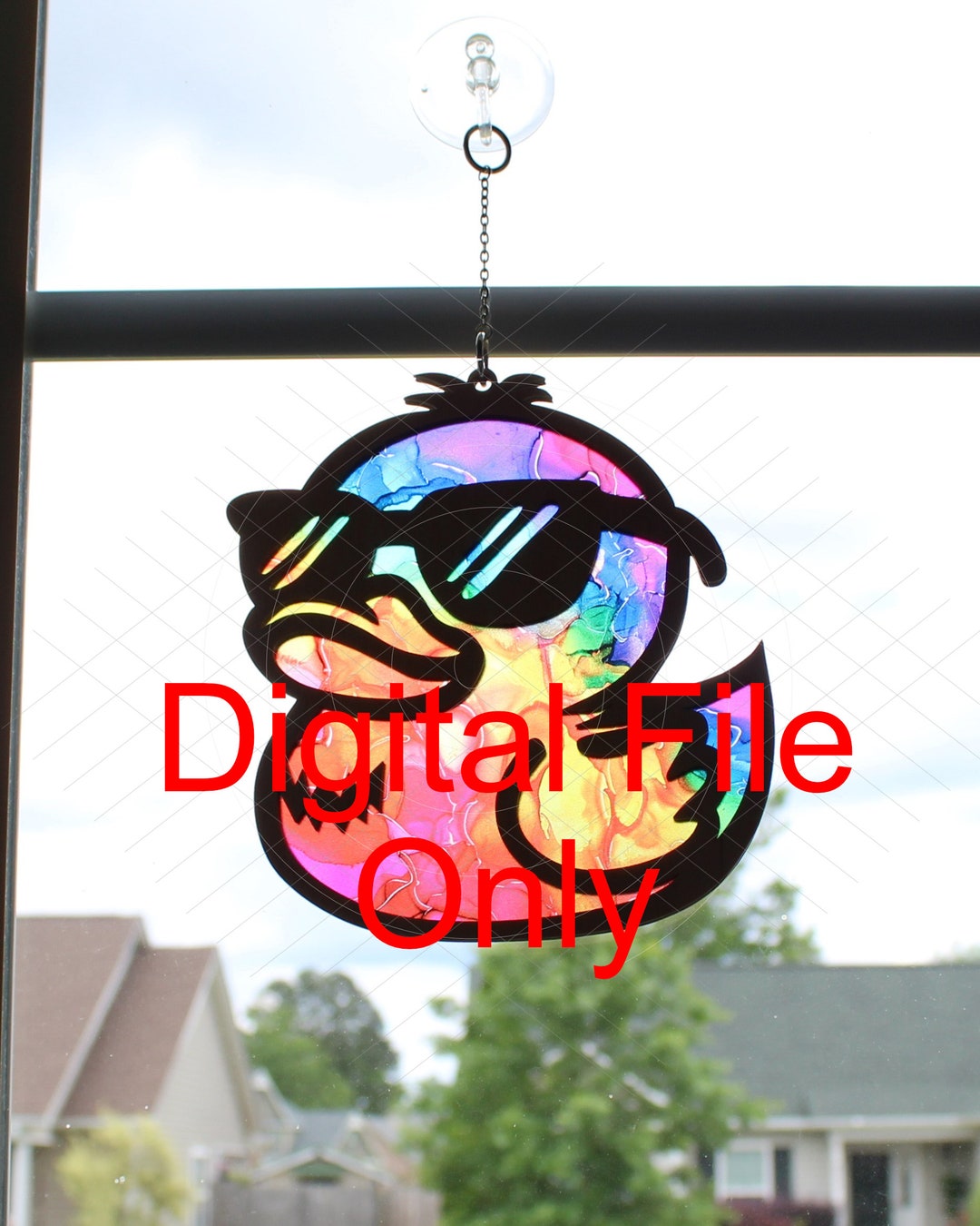 DIGITAL FILE ONLY - Duck Suncatcher - Svg - Png - Pdf - Laser File ...