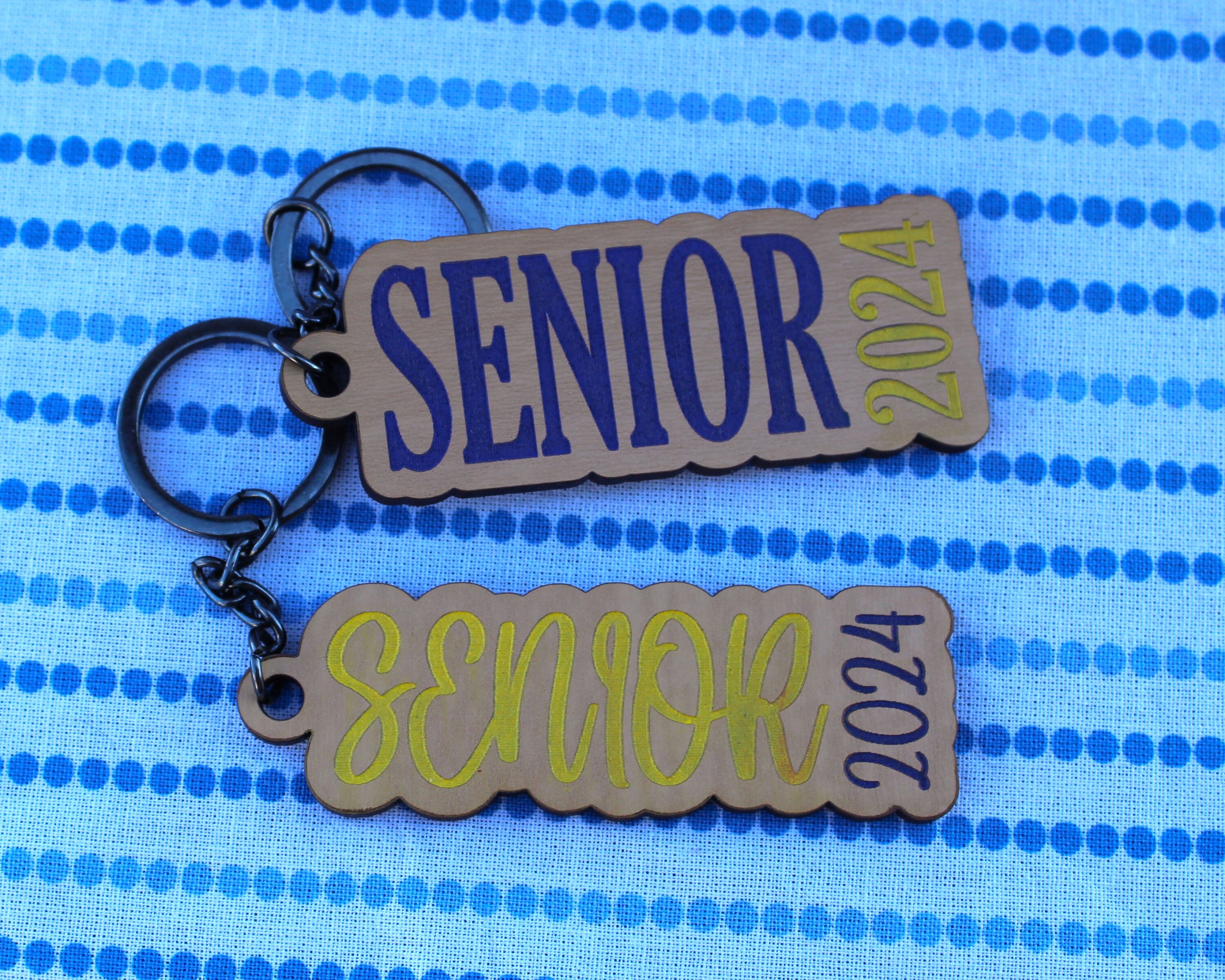 BLOCK Text Senior Keychain Wooden School Colors Graduation Gift - Etsy