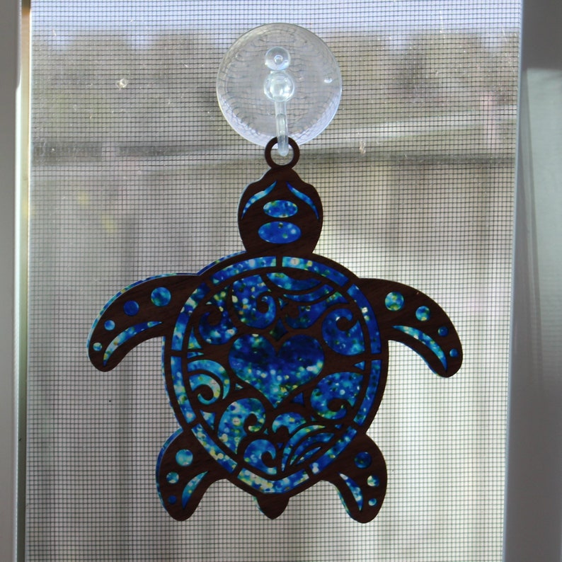 Turtle Suncatcher - Wooden - Etsy