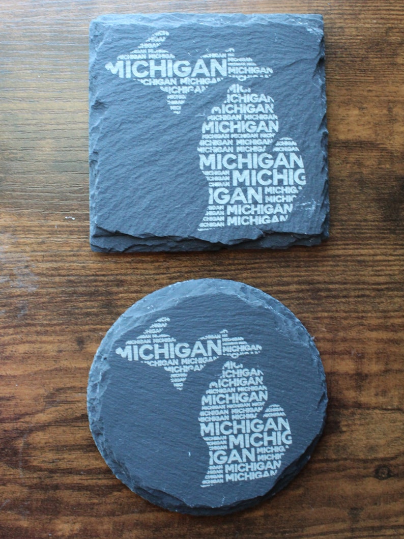 Michigan Slate Coasters - Etsy
