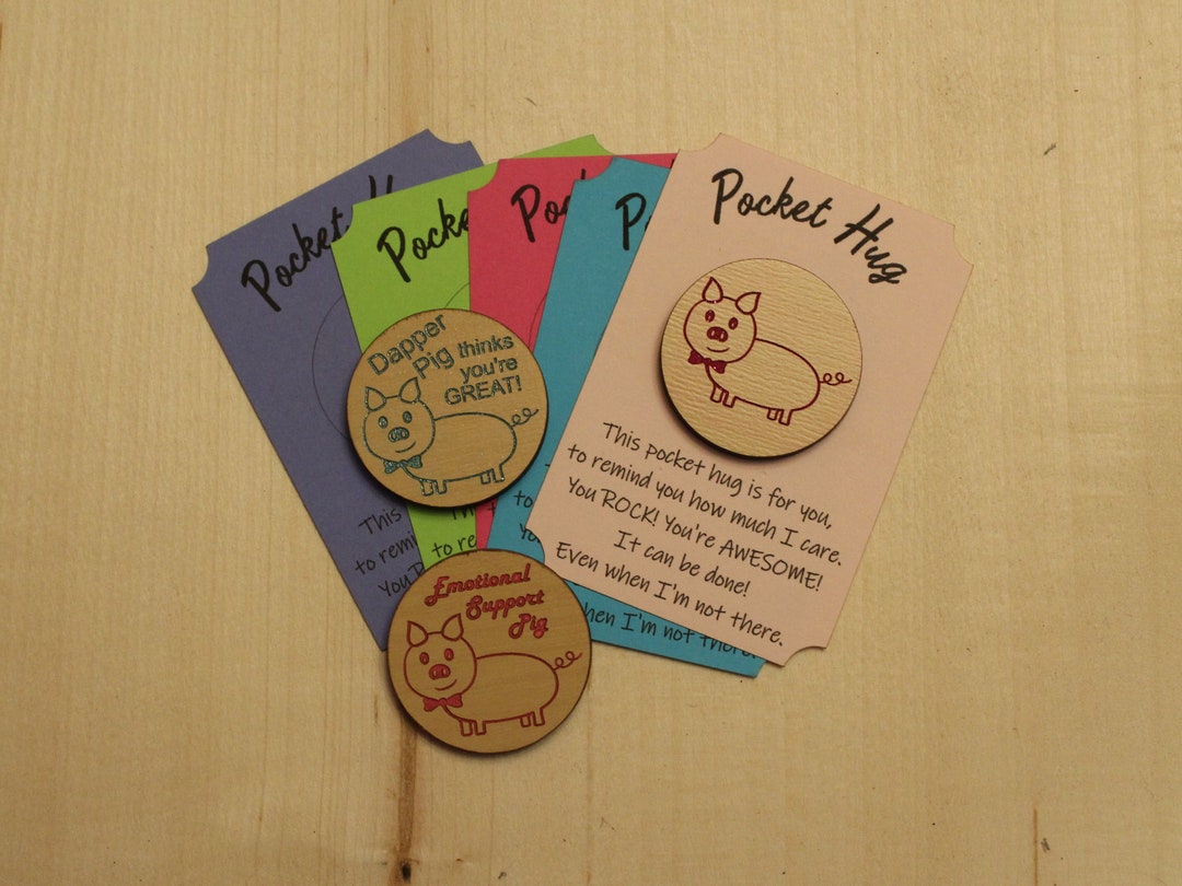Pig Pocket Hug - Coin - Love - Support - Affirmation - Gift - Etsy