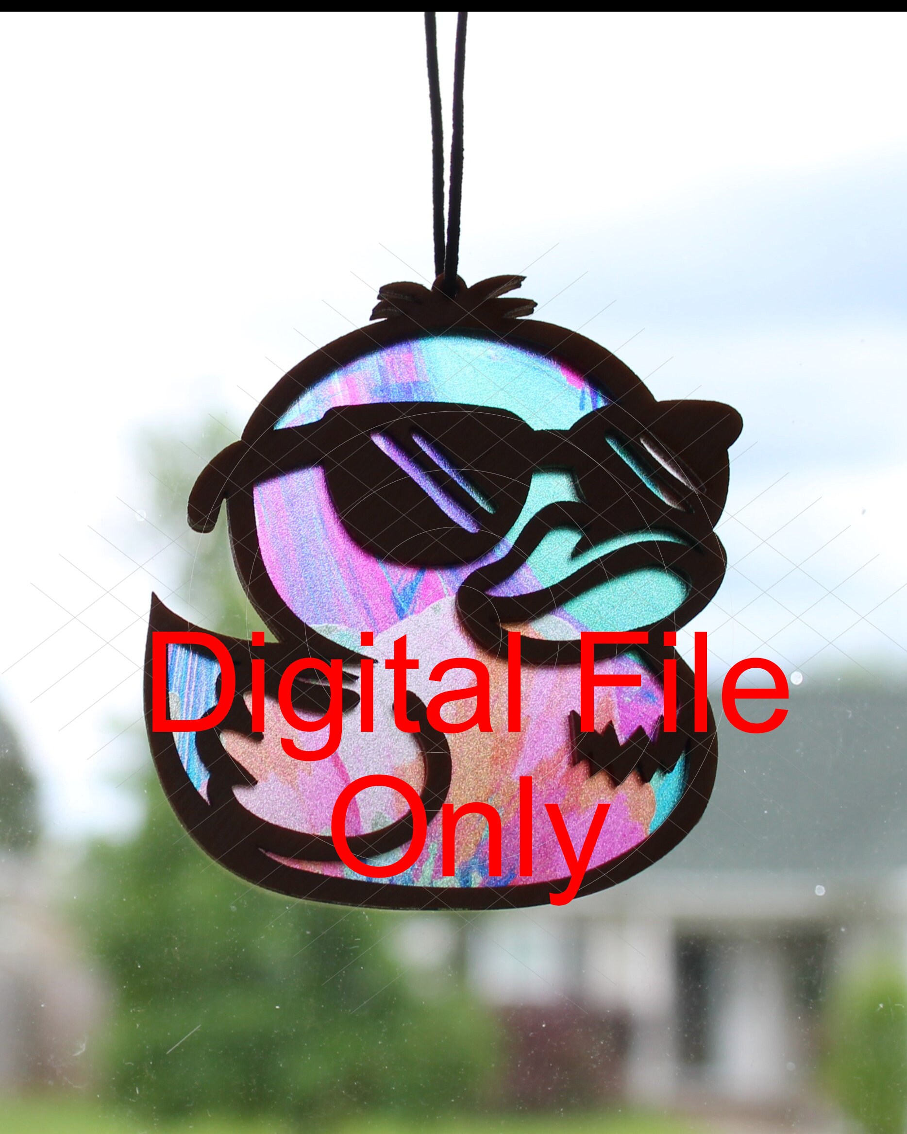 DIGITAL FILE ONLY - Duck Suncatcher - Svg - Png - Pdf - Laser File ...