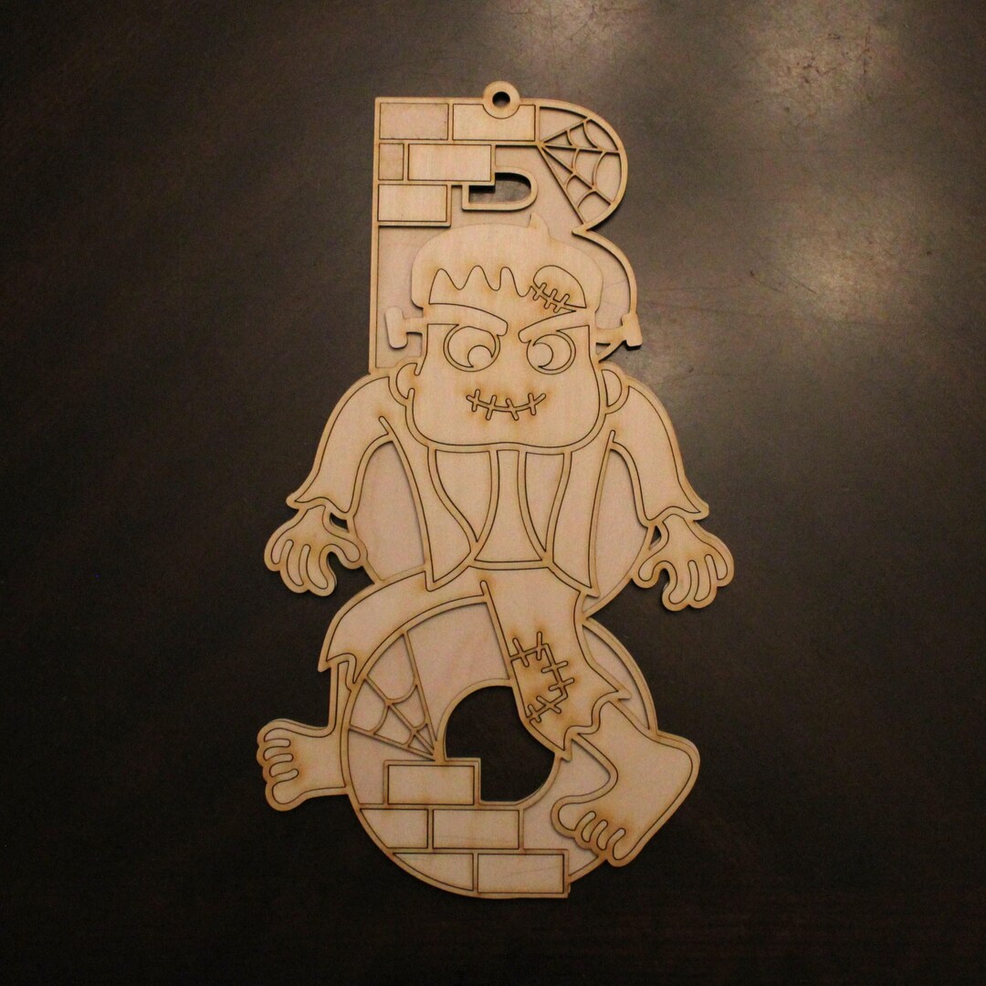 DIY Frankenstein BOO Halloween Wooden Wall Decor - Etsy
