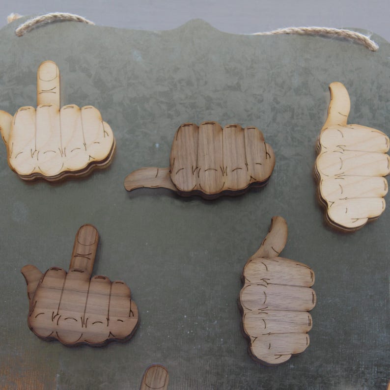 Middle Finger Flipper - Wooden Thumbs up to F-off Magnet - Etsy