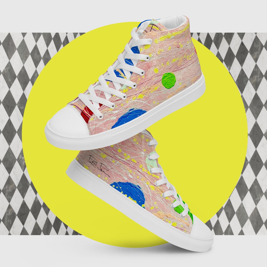 High Top Canvas Shoes Bespoke Men's Limited Edition Abstract ...