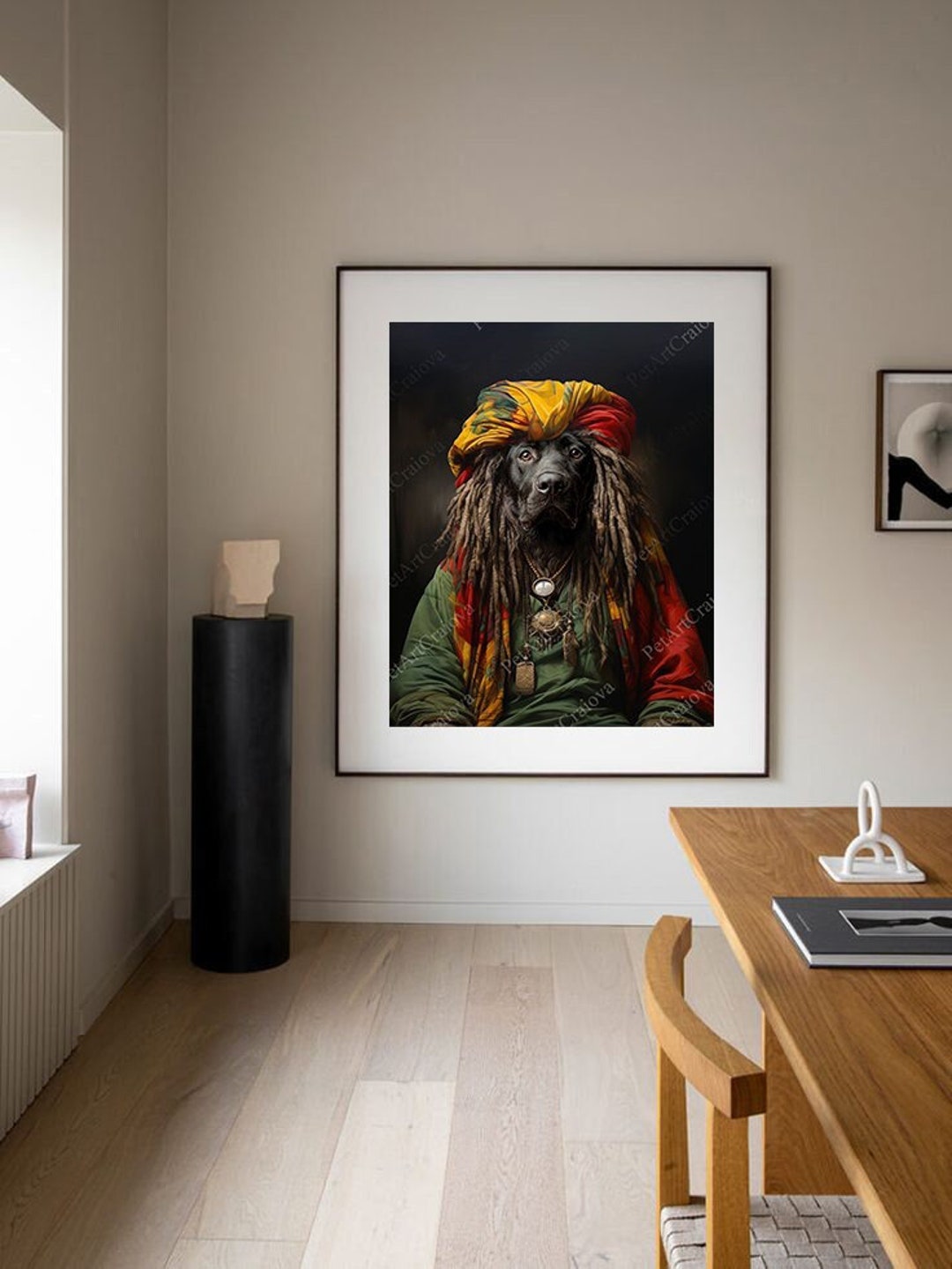 Dog\cat in Rasta Man Costume, Custom Rastafarian Pet Portrait Digital ...