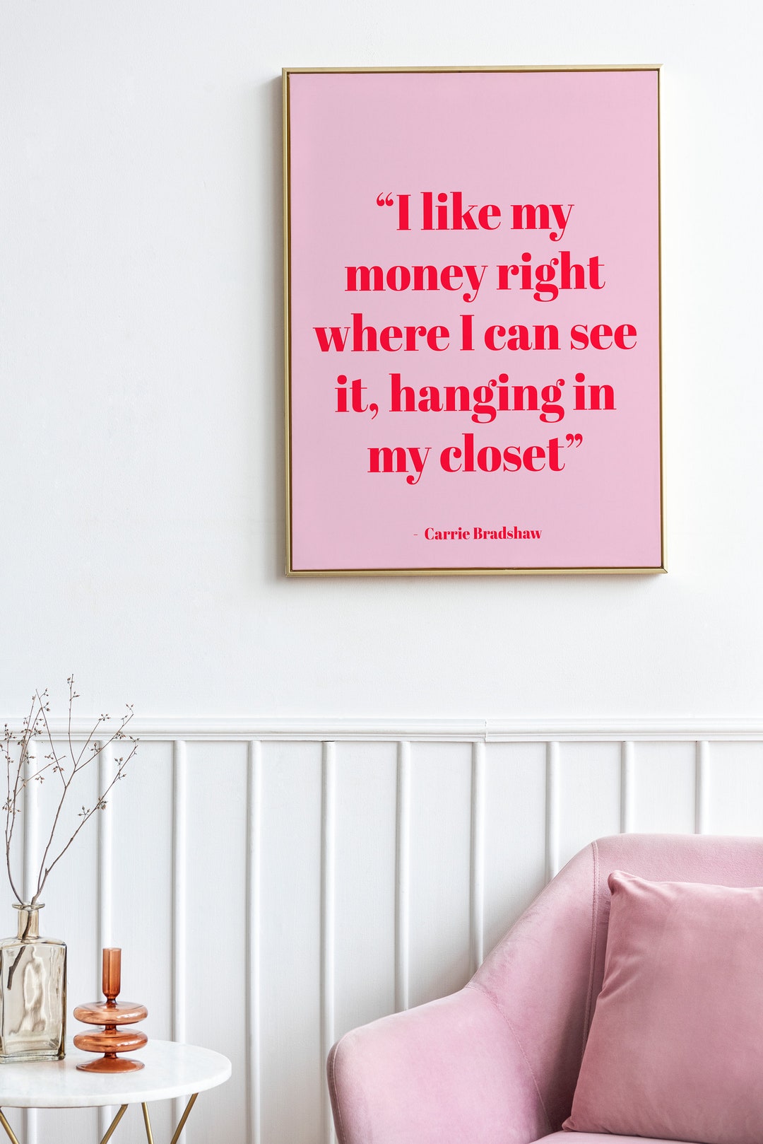 Sex and the City Print Trendy Wall Art SATC Poster Pink Decor Closet ...