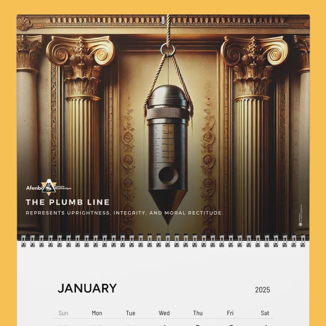 Freemason 2025 Wall Calendar Sacred Geometry Art Symbol Spiritual Decor ...