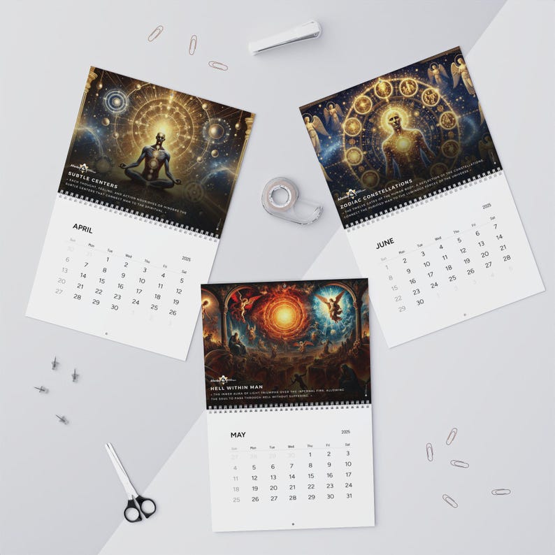 Mystical 2025 Wall Calendar Sacred Geometry Art Angelic Spiritual Decor ...