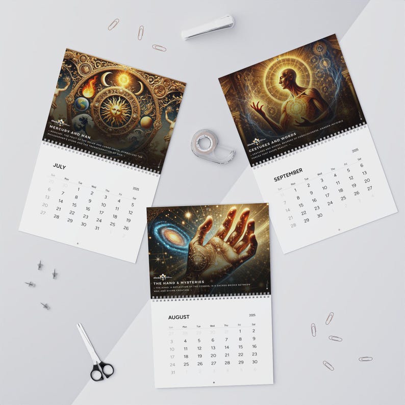 Mystical 2025 Wall Calendar Sacred Geometry Art Angelic Spiritual Decor ...