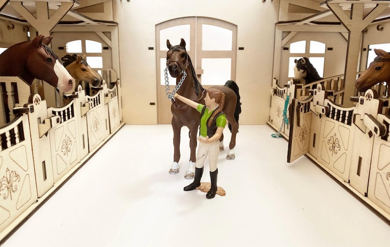 Riding Stable, Laser Cut Pdf Ai Dxf Svg, With 10 Large Horse Boxes and Accessories, Digital File ...
