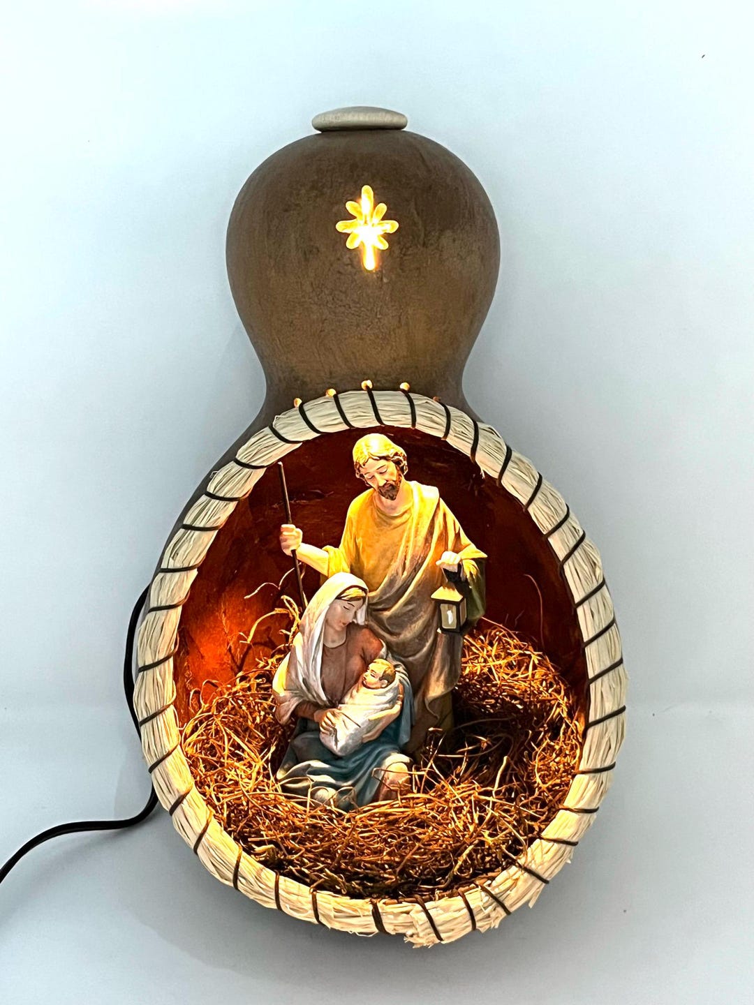 Handcrafted Nativity Gourd - With Light - Etsy