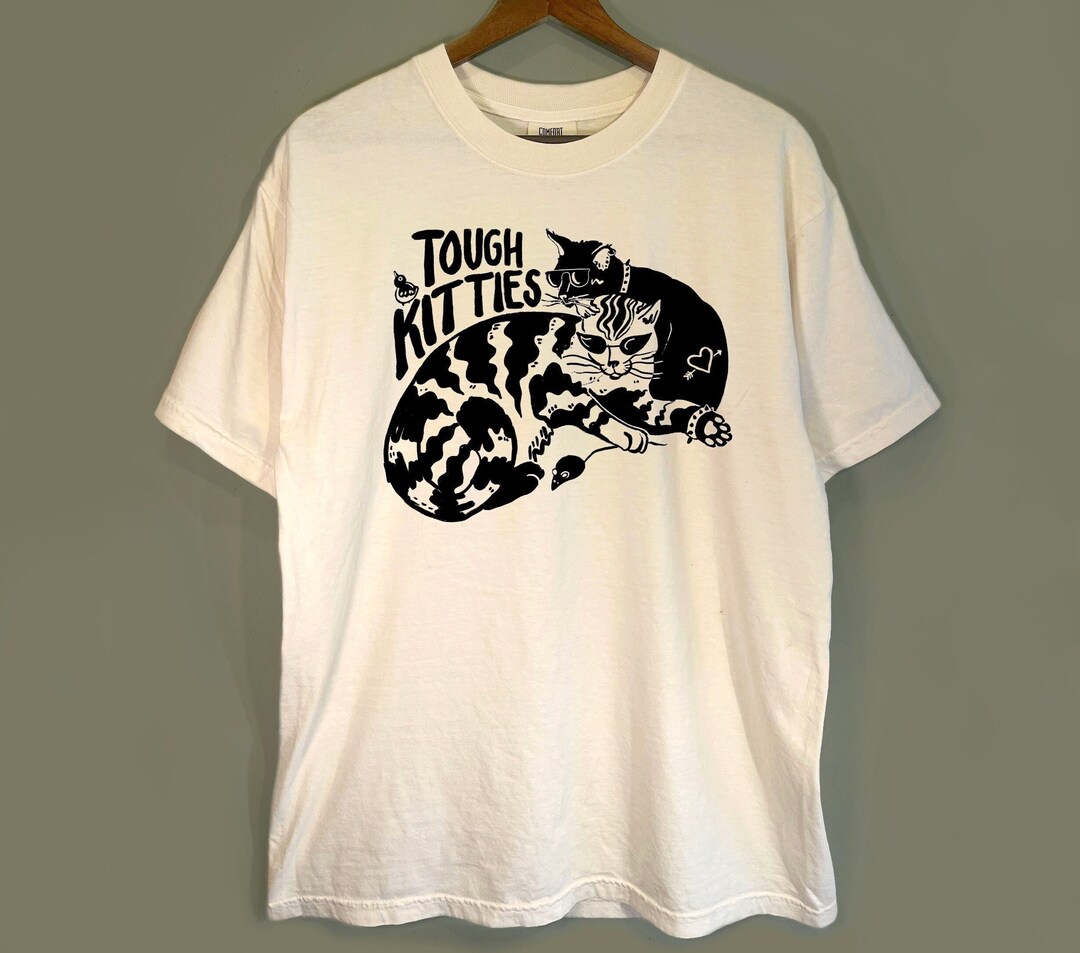 Tough Kitties Tee, Vintage Cat T-shirt, Cat Lover Shirt, Punk Cat Shirt ...
