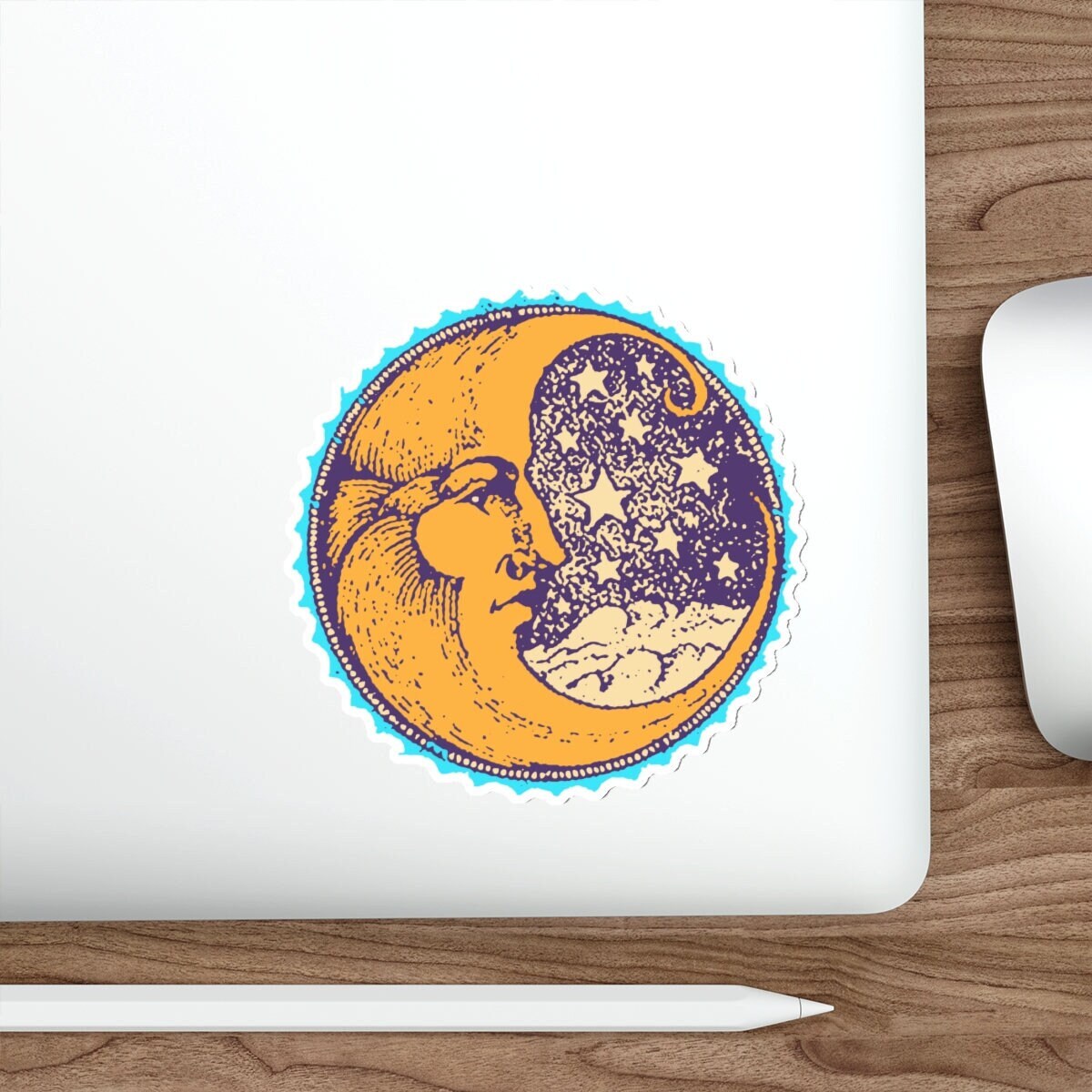 Vintage Moon Sticker, Art Nouveau Sticker, Vintage Mystical Moon ...
