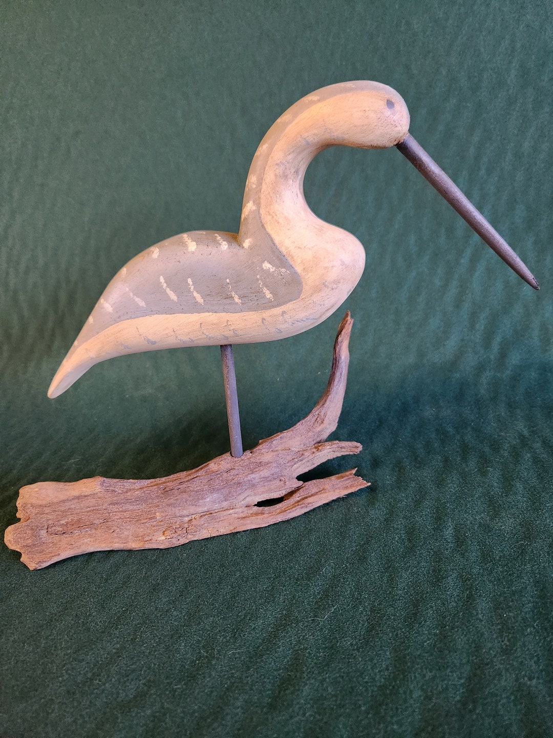 Wood Carved Shorebird - Etsy
