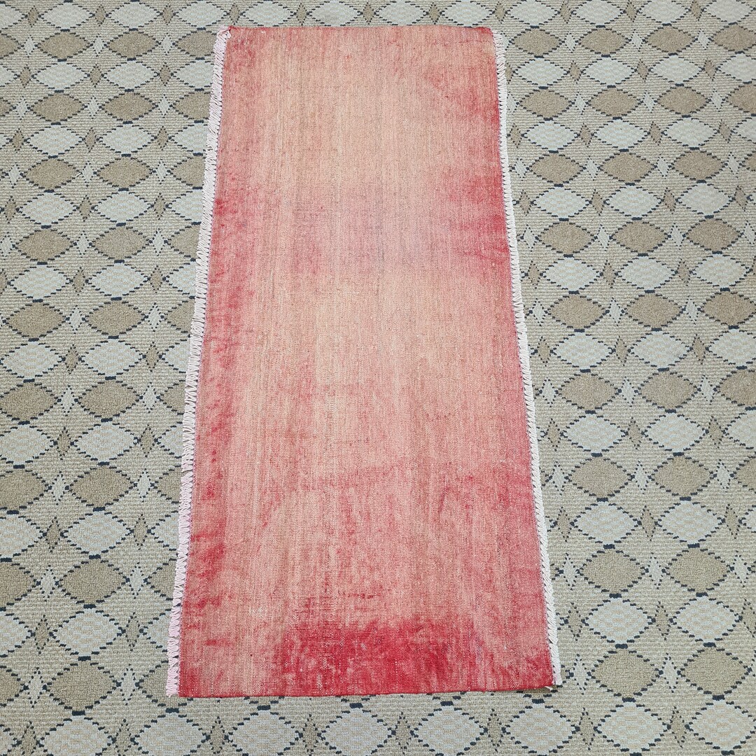 3x1 Feet Red Small Rug, Small Rug, Doormat Rug, Entryway Rug, Vintage ...
