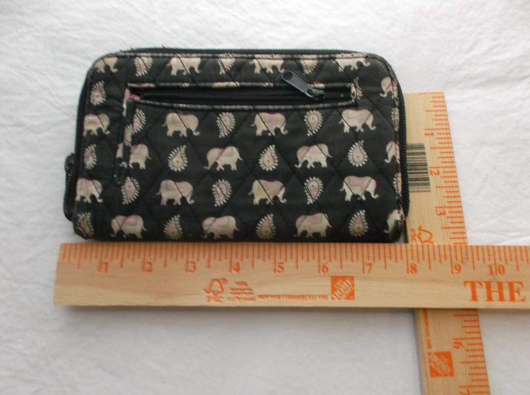 Vintage Vera Bradley Checkbook Clutch Black Pink Elephants Rare - Etsy