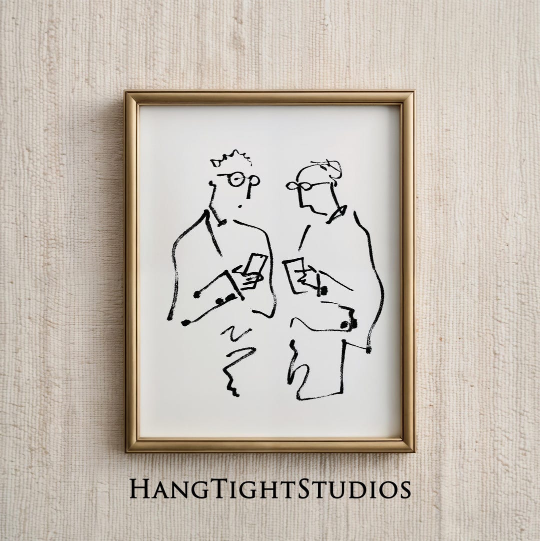 Minimalist Wall Art Print, Abstract Line Art, People Figures Line ...