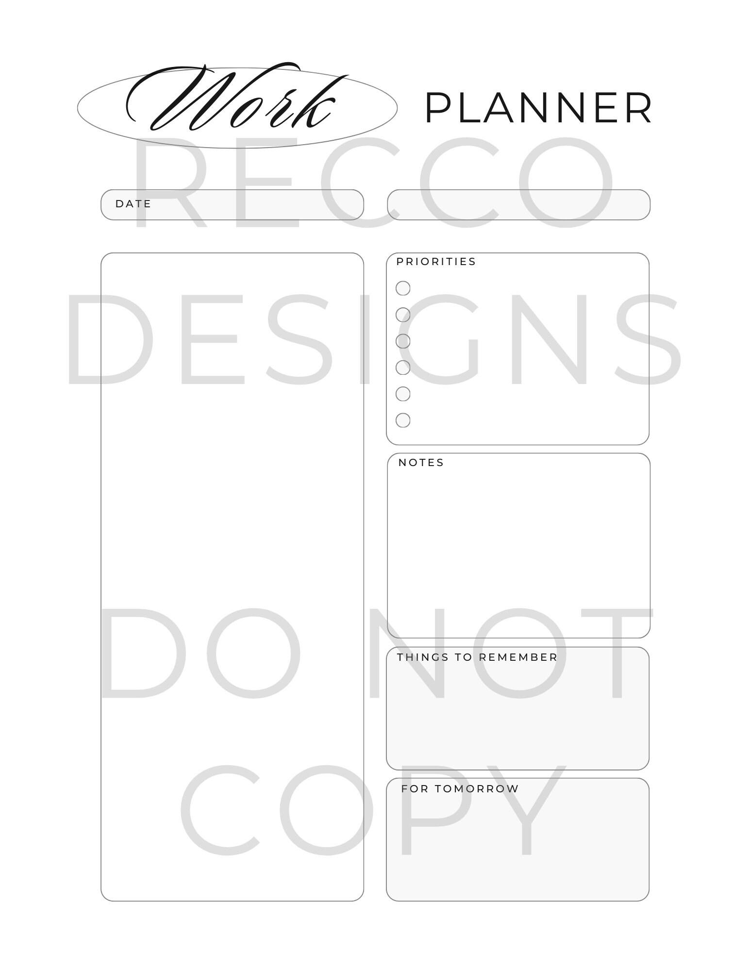 Work Planner for Organization - 2024 Digital Download PDF Work Planner ...