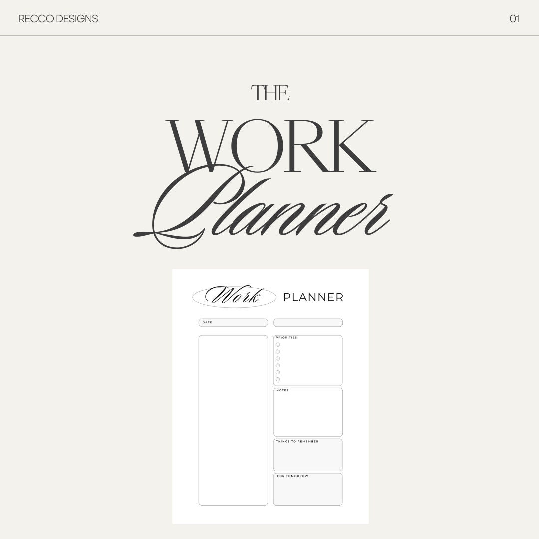 Work Planner for Organization - 2024 Digital Download PDF Work Planner ...
