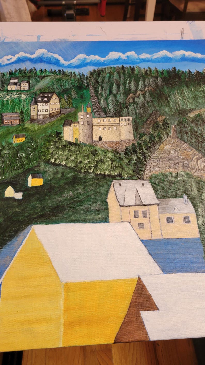 Castle in Germany, Artby Candy Turner, 11x14 Print, Print From an ...