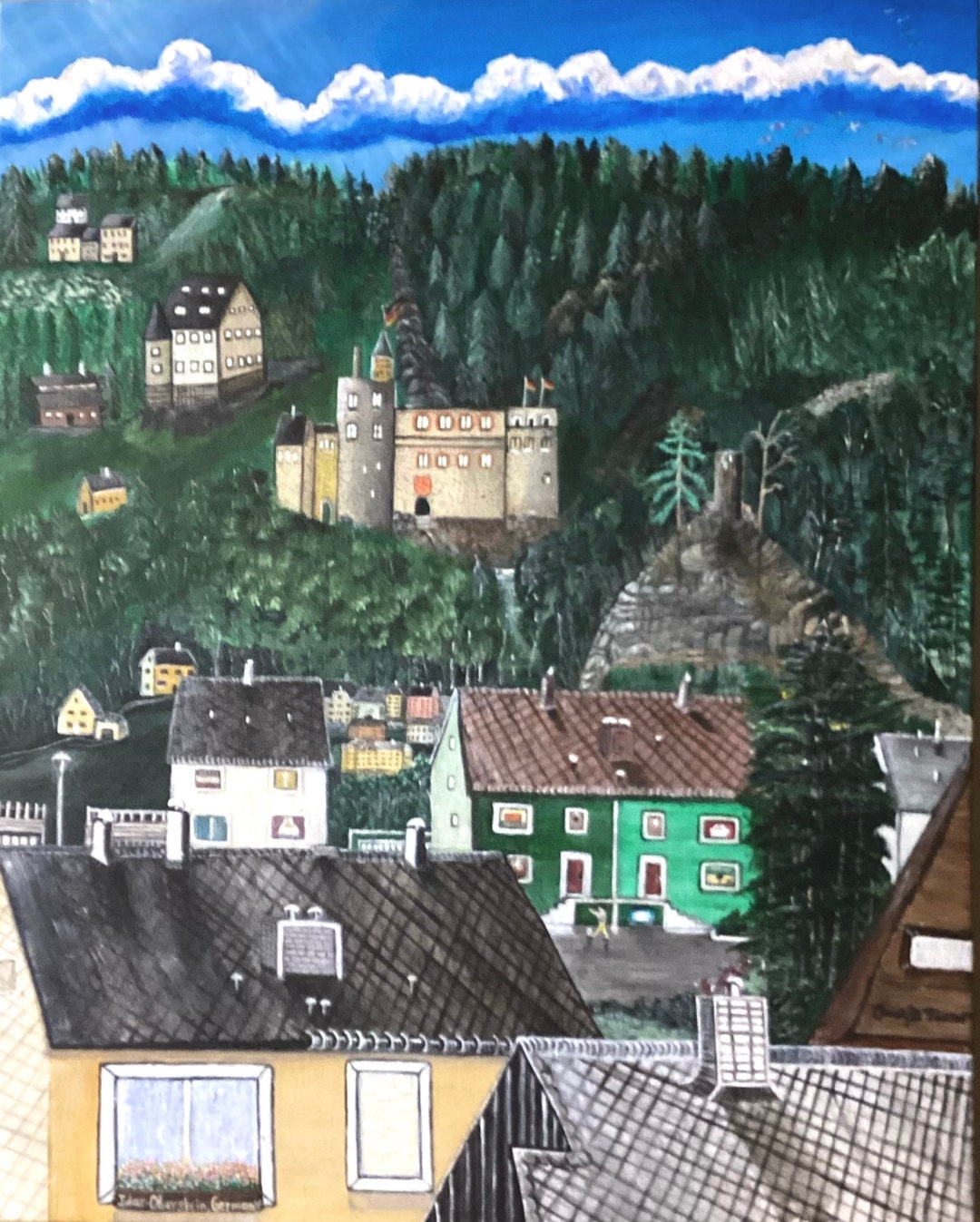 Castle in Germany, Artby Candy Turner, 11x14 Print, Print From an ...