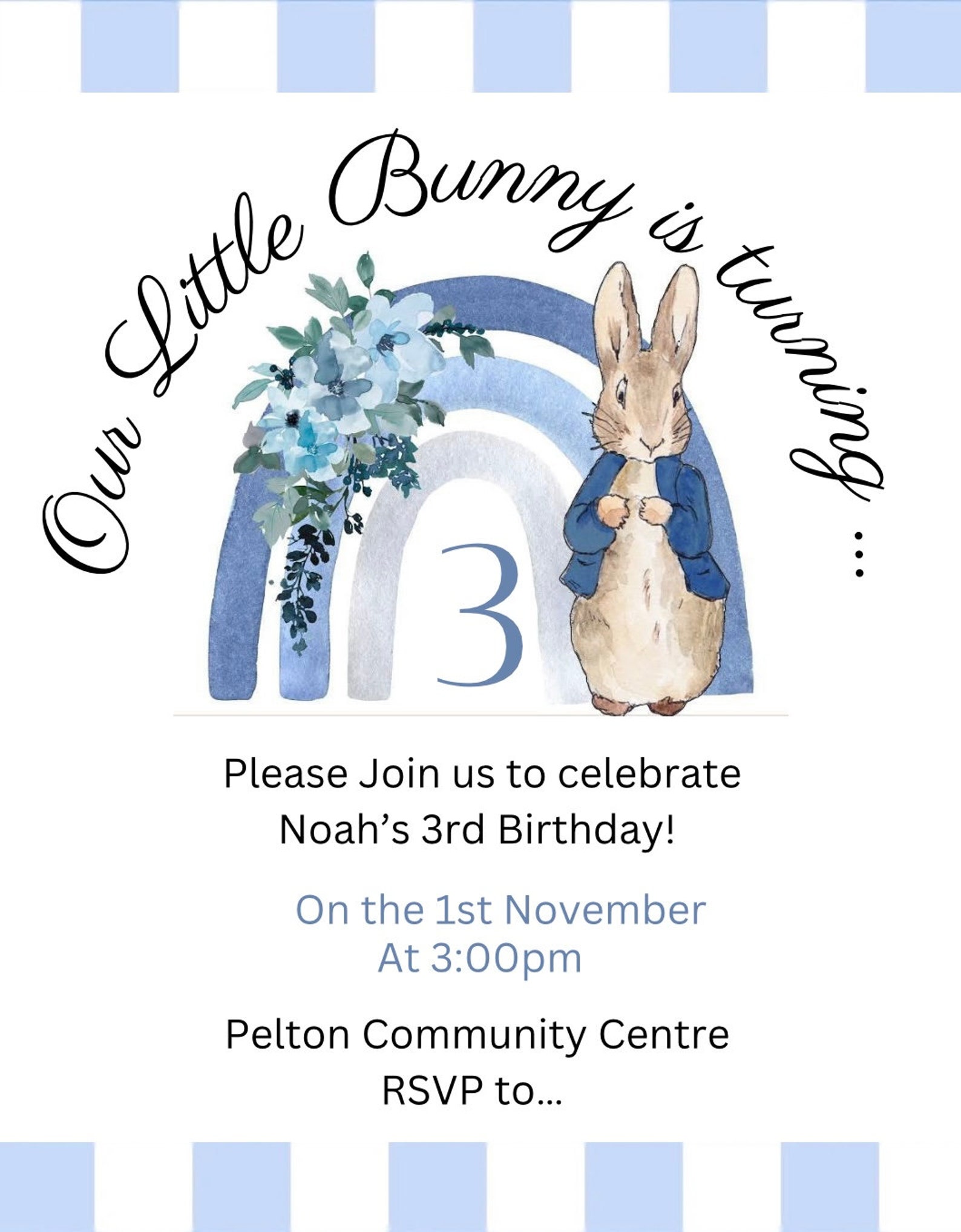 Peter Rabbit Digital Birthday Invitation - Etsy
