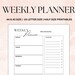 Simple Weekly Planner | Weekly Organizer | to Do List and Notes ...