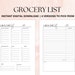 Simple Grocery List | Multiple Design Options |printable Digital ...
