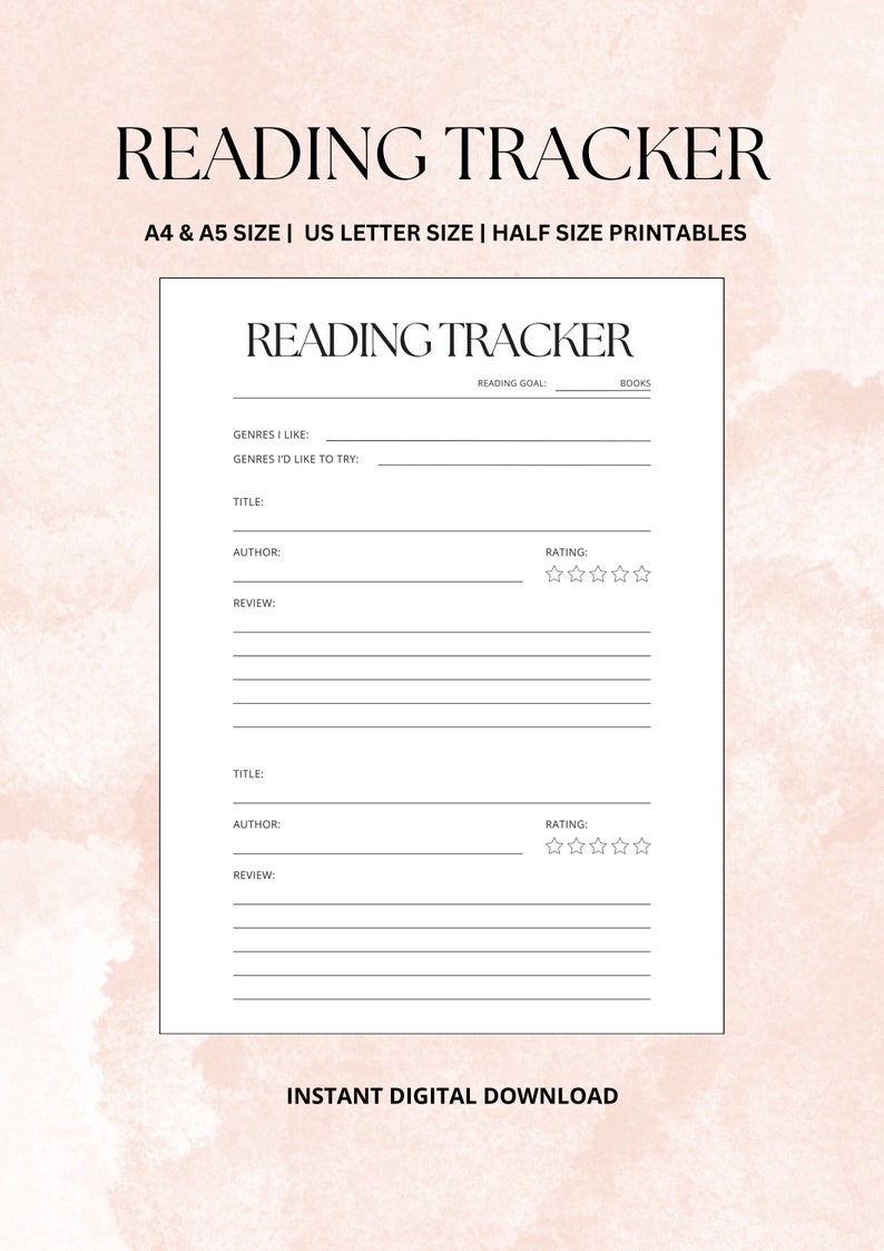 Reading Tracker | Book Review | Book Log | Reading Planner Goals ...