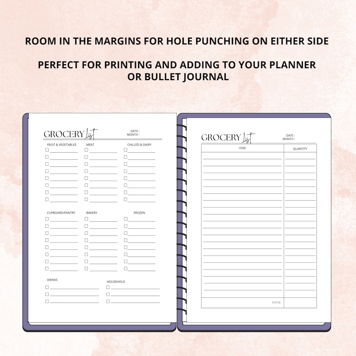 Simple Grocery List | Multiple Design Options |printable Digital ...