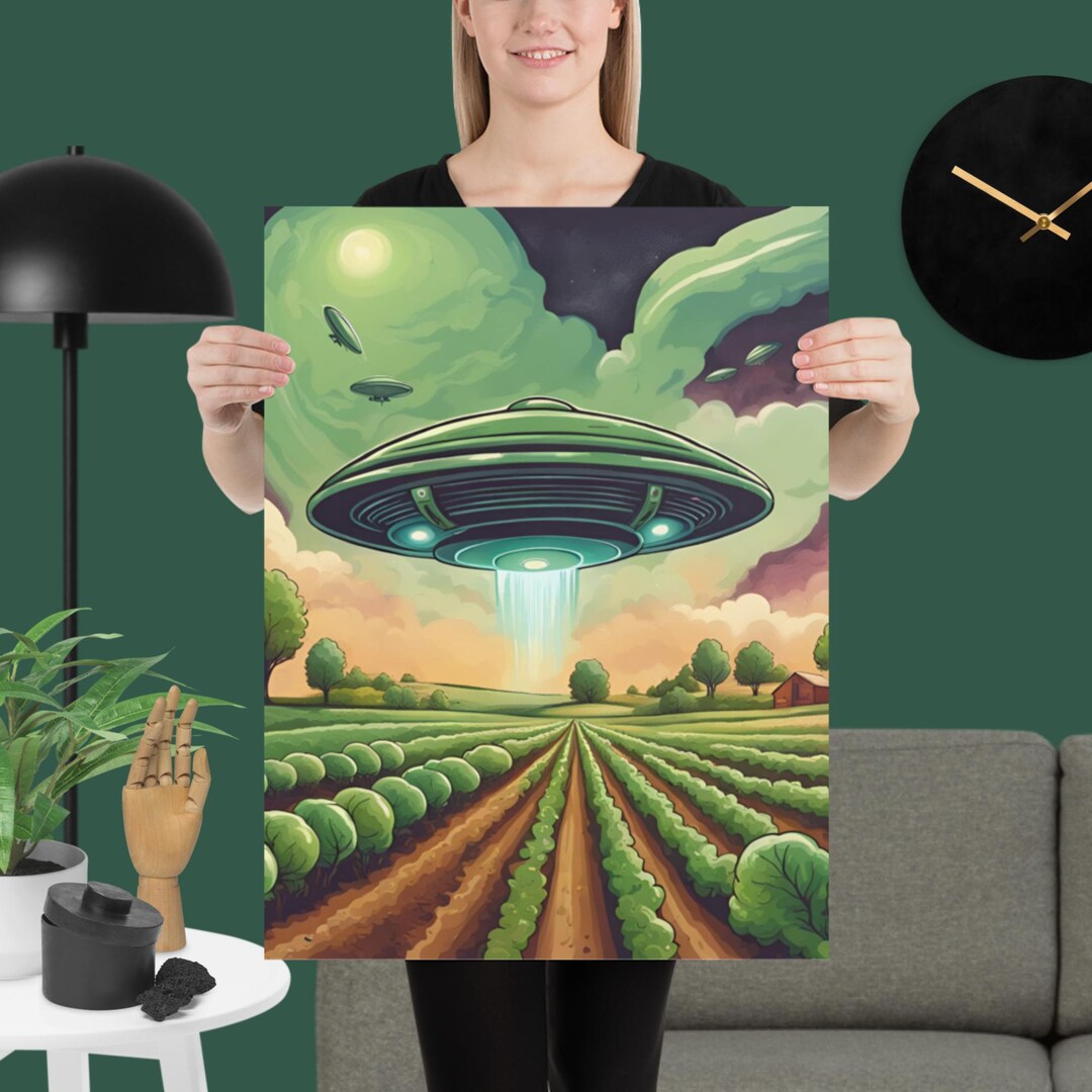 Extraterrestrial Visitors: UFO Aliens Amongst Vegetables and Fields ...