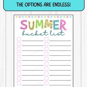 Printable Summer Bucket List Fun Activities for a Memorable Summer - Etsy