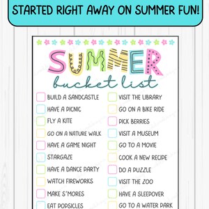 Printable Summer Bucket List Fun Activities for a Memorable Summer - Etsy