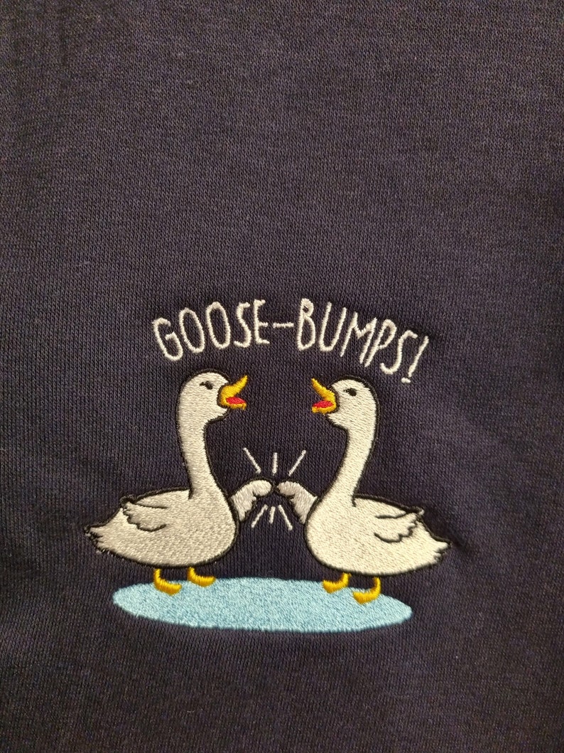 Goose Bumps Embroidery Design, Embroidered Goose, Silly Goose Digital ...