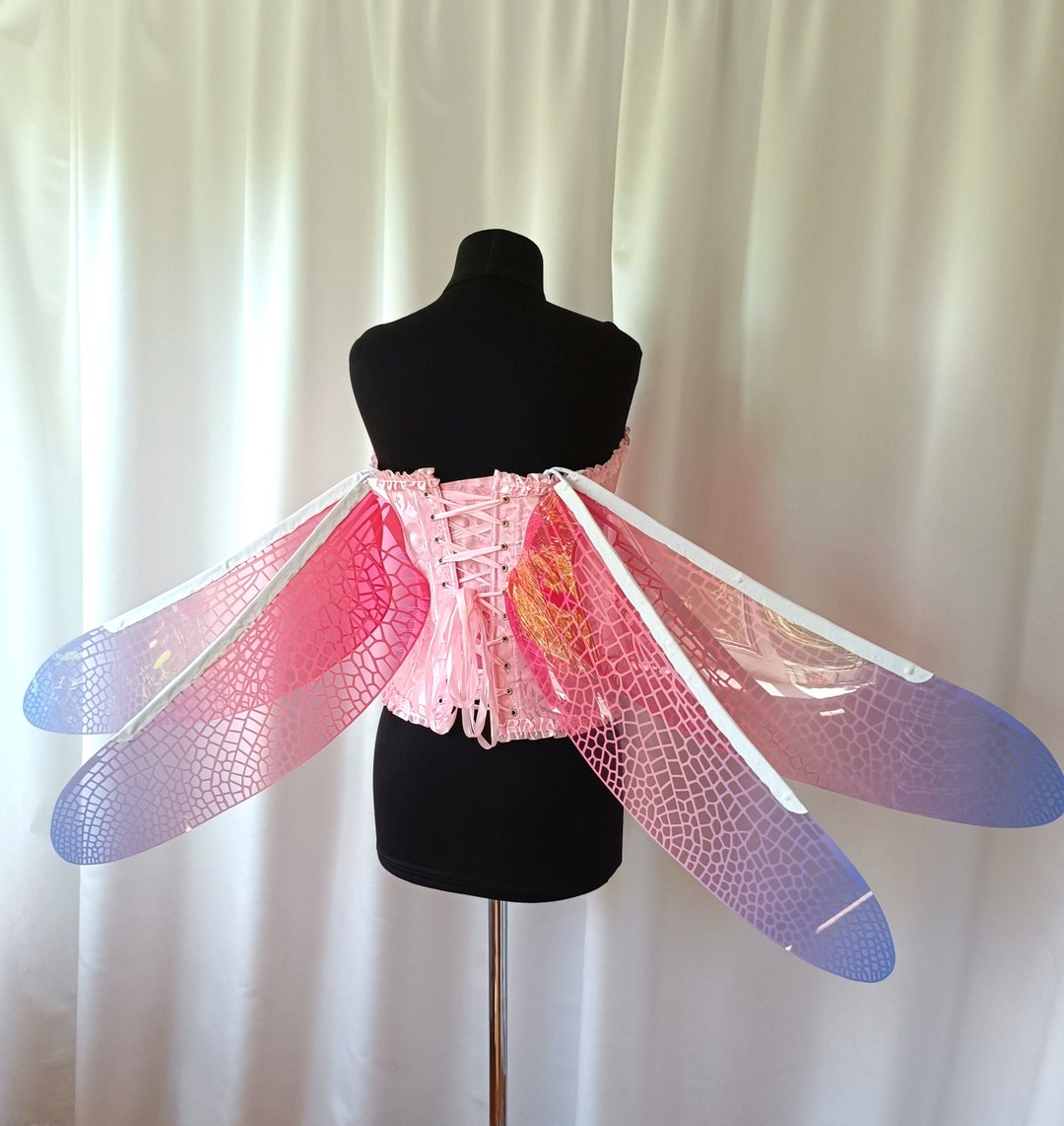 Pink & Blue Dragonfly Wings: Adult Costume Cosplay, Renaissance ...